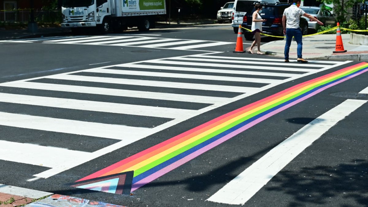 Colors of LGBT, Transgender Flags Adorn DC Crosswalks for 50th Pride ...