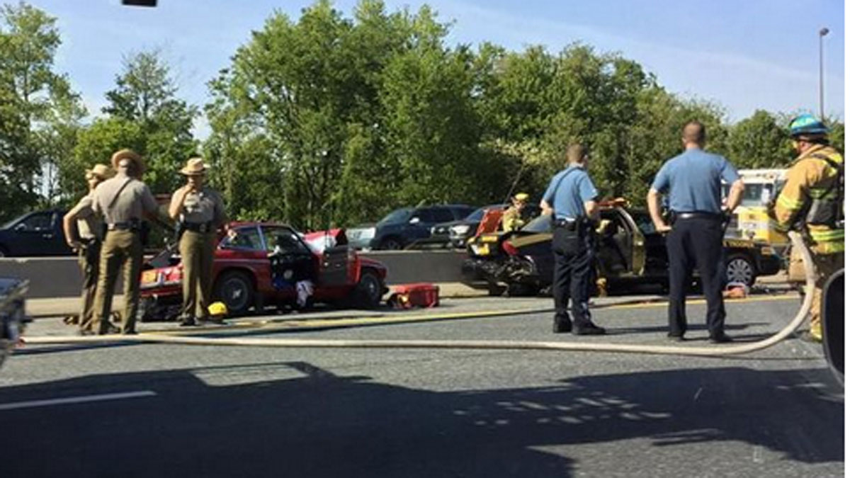 Car Crashes into Maryland State Police Cruiser, 3 Injured – NBC4 Washington