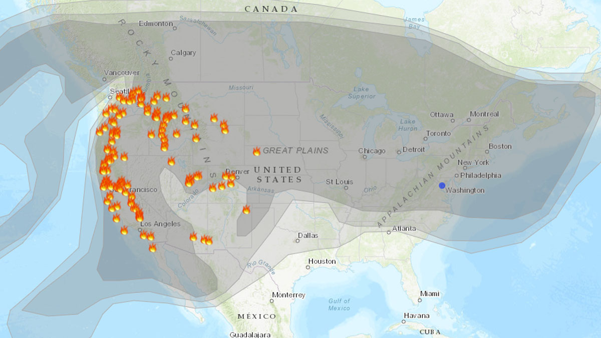 Smoke From West Coast Wildfires Creates Haze Over DC Area – NBC4 Washington