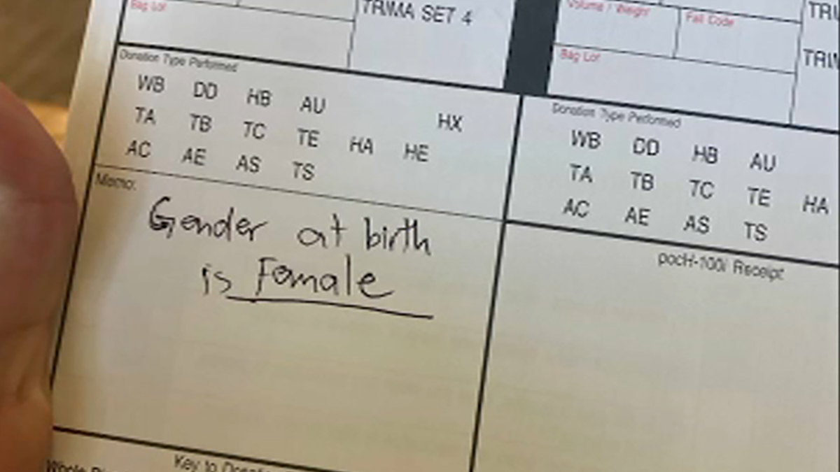 Transgender Man Told to Identify as Female at Birth on Blood Donation ...