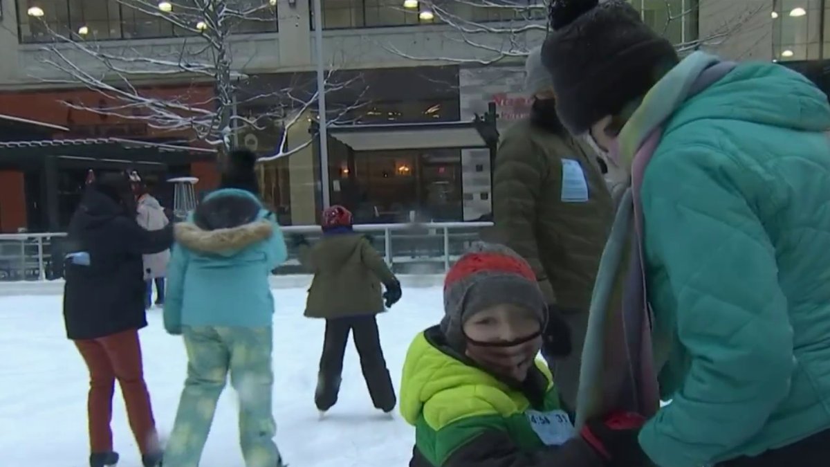 Residents Skate at Arlington Rink During Wintry Weather – NBC4 Washington