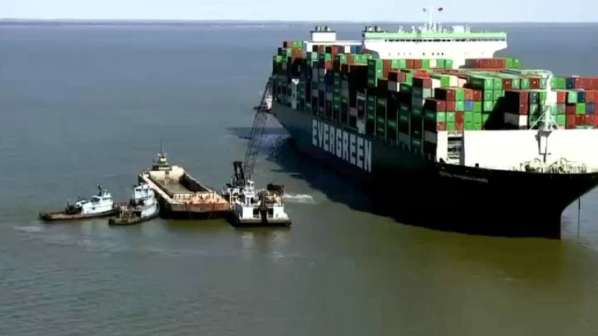 Ever Forward to Be Checked for Damage After Running Aground in MD ...