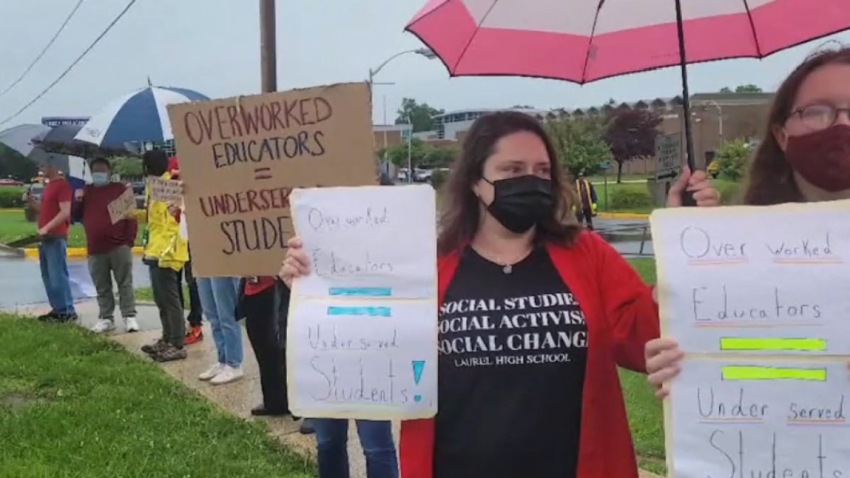 Prince George S Teachers Demonstrate For Better Pay Conditions Nbc4 Washington