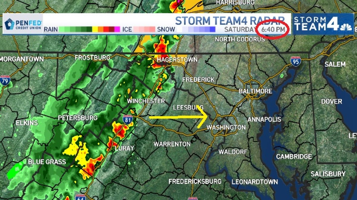 Storms to the West of DC May Bring Downpours, Winds to the Region ...