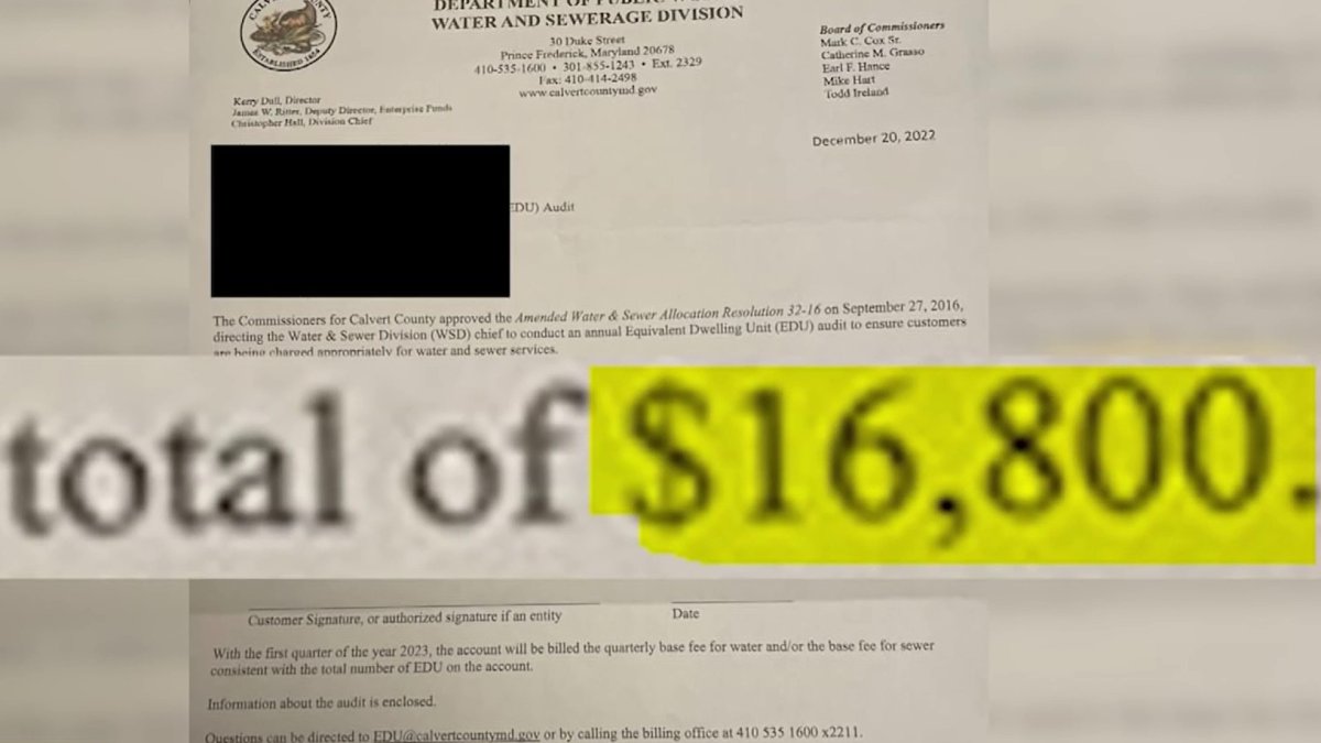 Calvert County Pauses Homeowners’ Sky-High Water Bills – NBC4 Washington