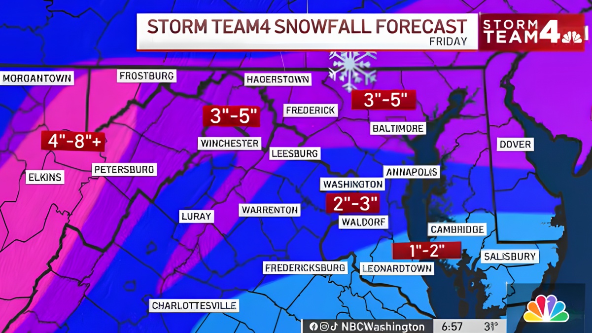 Tracking more snow in the DC area and road conditions on Friday – NBC4 ...