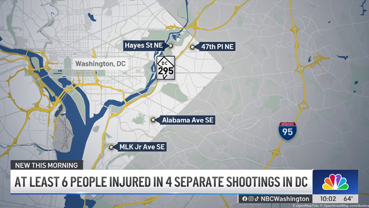 At least 6 people injured in 4 separate DC shootings Saturday – NBC4 ...