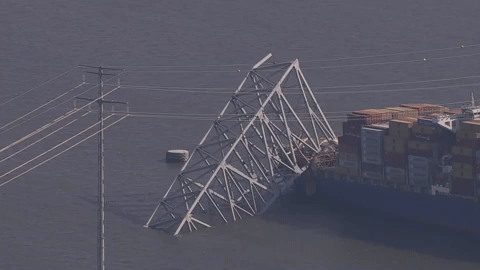 Explosives used in removal of largest remaining span of the collapsed ...
