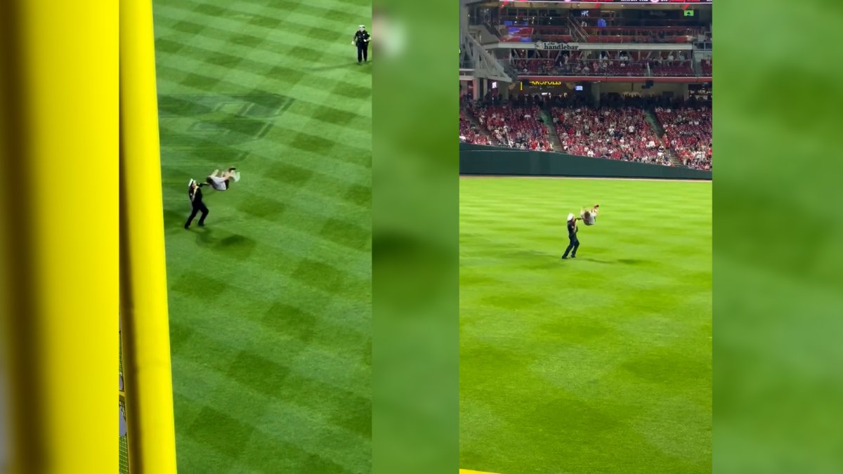 Cincinnati Reds fan disrupts Guardians game with backflip – NBC4 Washington