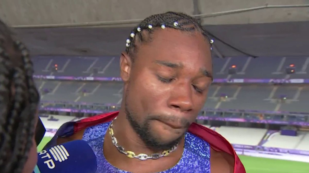 Lyles, mother show their emotions after 100m photo finish – NBC4 Washington