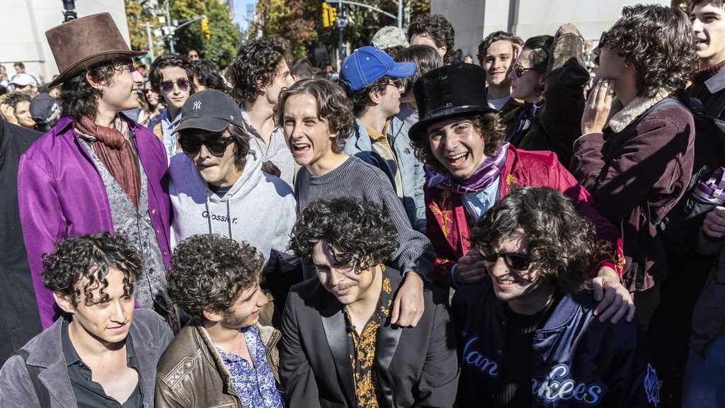 Timothée Chalamet look-alike contest: actor crashes crowd at NYC park ...