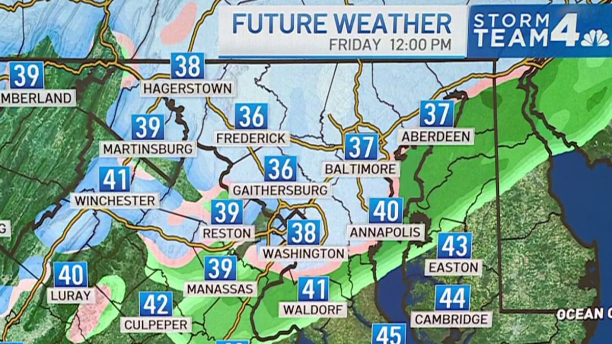 Weather alert: Cold, rain and snow on a nasty Friday – NBC4 Washington