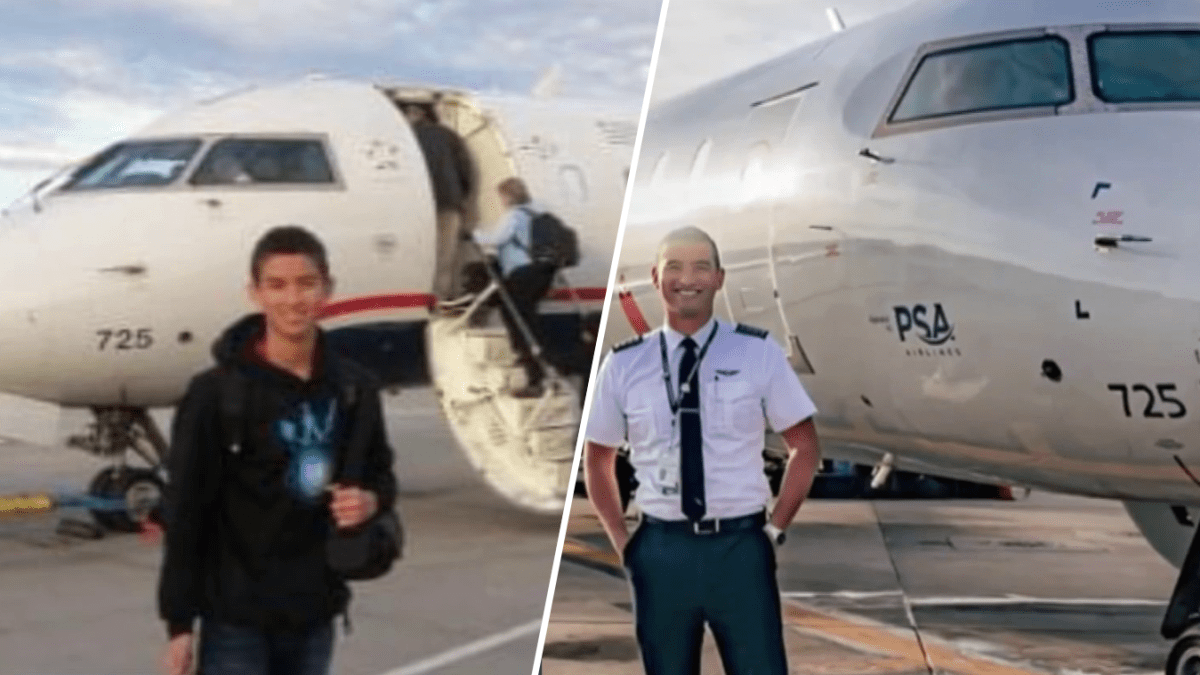 As a teen, he posed for a pic with a passenger jet. Now a pilot, he’s ...