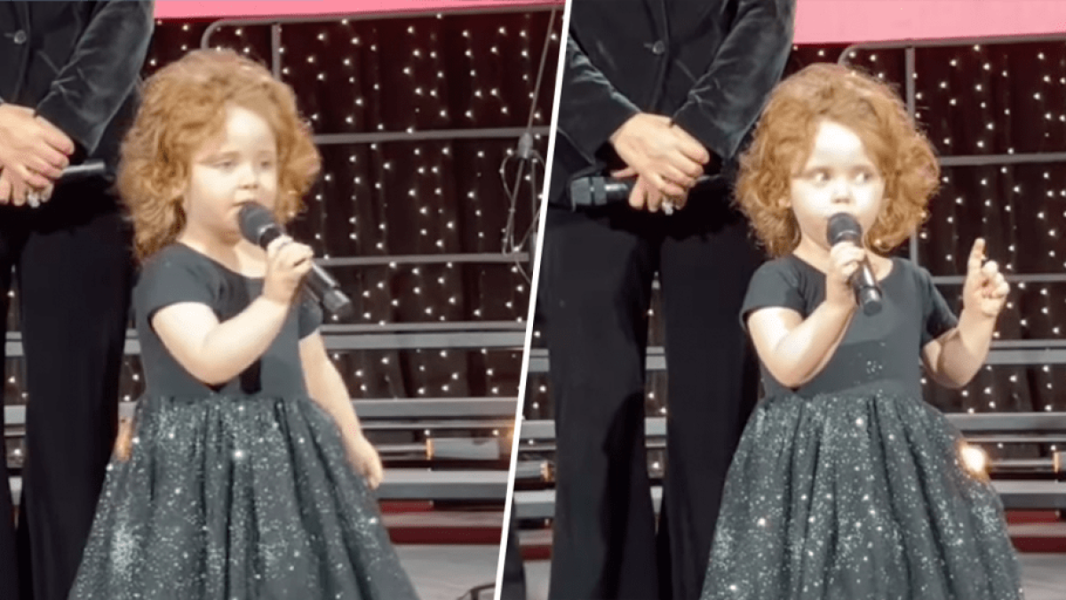 4-year-old girl steals mic at Christmas show for epic announcement ...