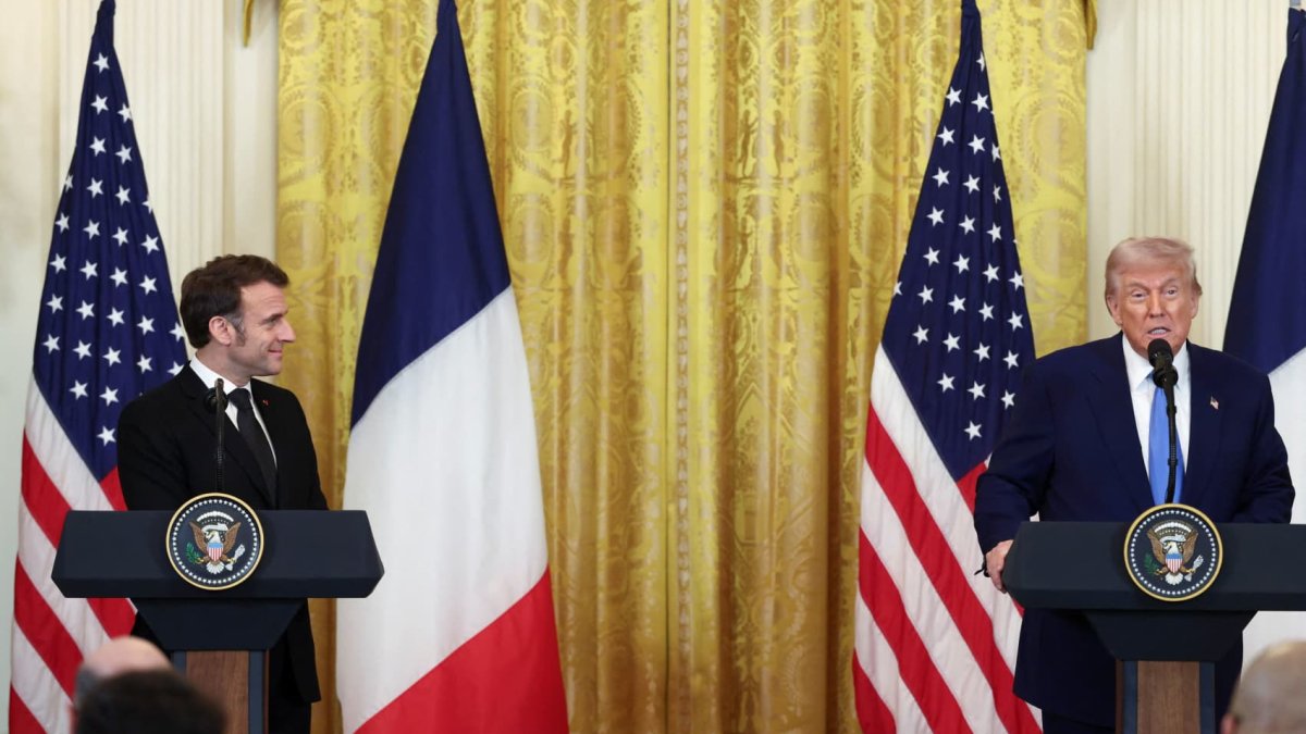 Watch: Trump and French President Emmanuel Macron hold press conference ...