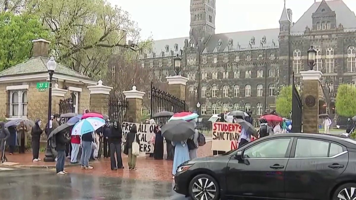 Students protest Trump administration for revoking student visas – NBC4 ...