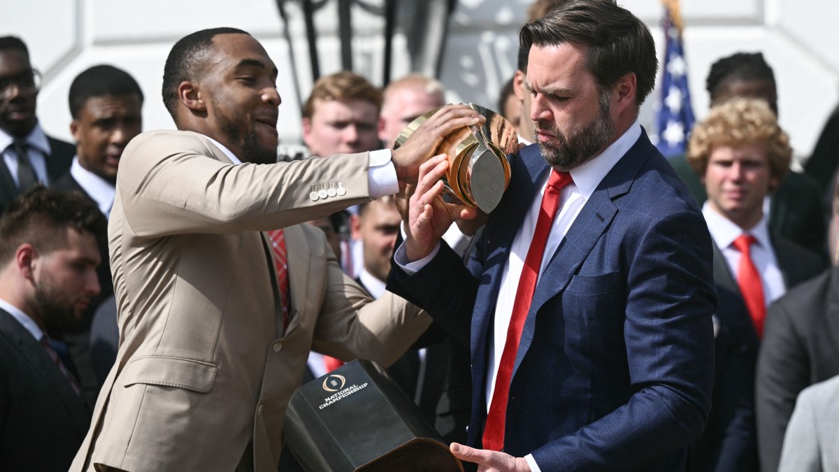 JD Vance drops Ohio State’s championship trophy at White House – NBC4 ...