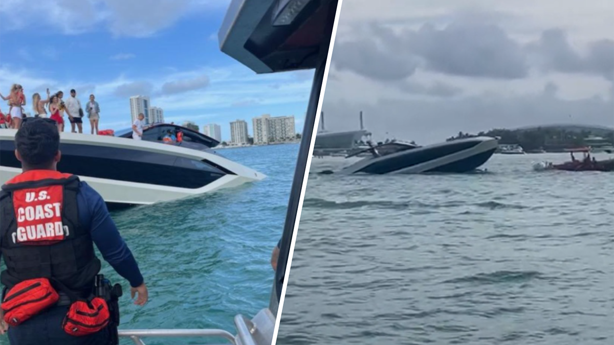 Lamborghini yacht sinking off Miami Beach caught on camera – NBC4 ...