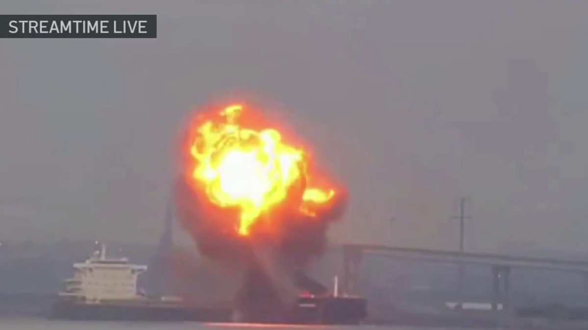 Video shows ship explosion near Baltimore’s Key Bridge collapse site ...