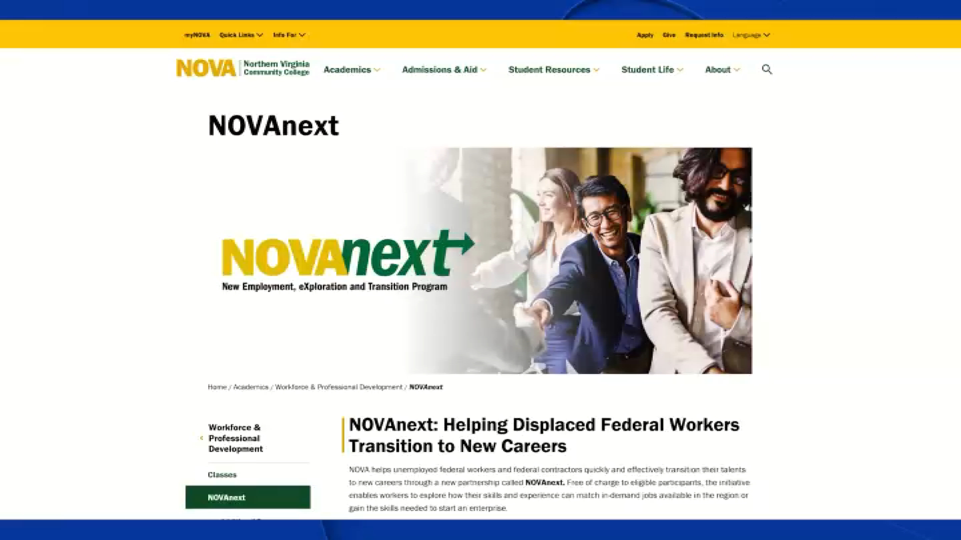 NOVA offers fired federal workers a program to secure new careers – NBC4 Washington