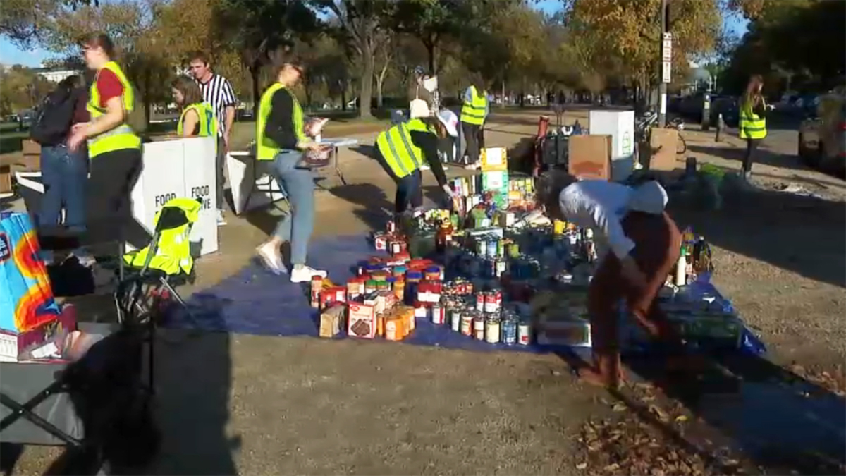 Fired and furloughed federal workers hold food drive outside USDA ...