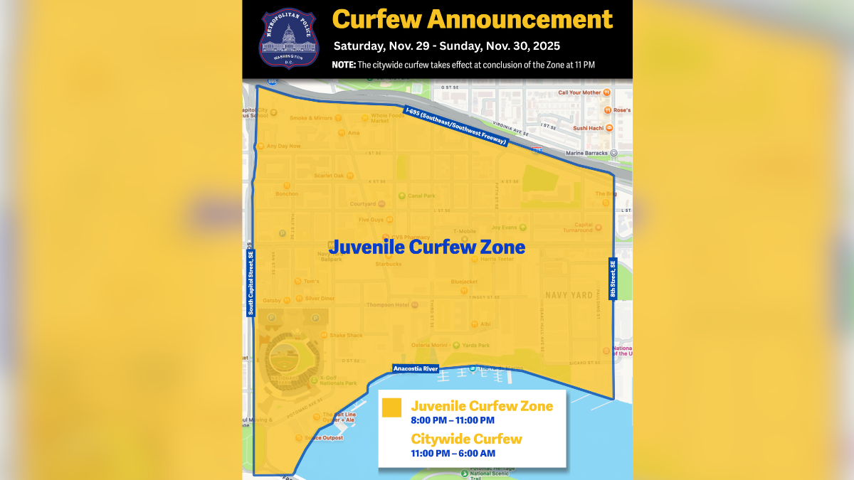 DC Police declare juvenile curfew zones in Navy Yard, U Street – NBC4 ...