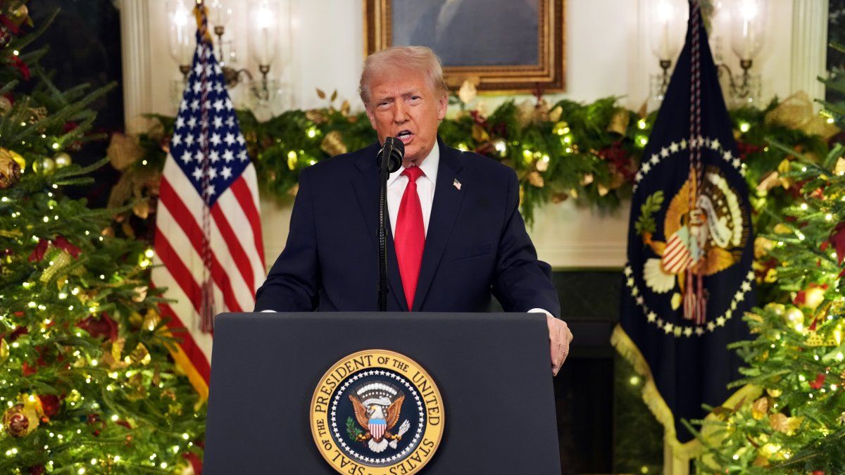 Trump reveals $1,776 bonus for U.S. troops, touts economy – NBC4 Washington