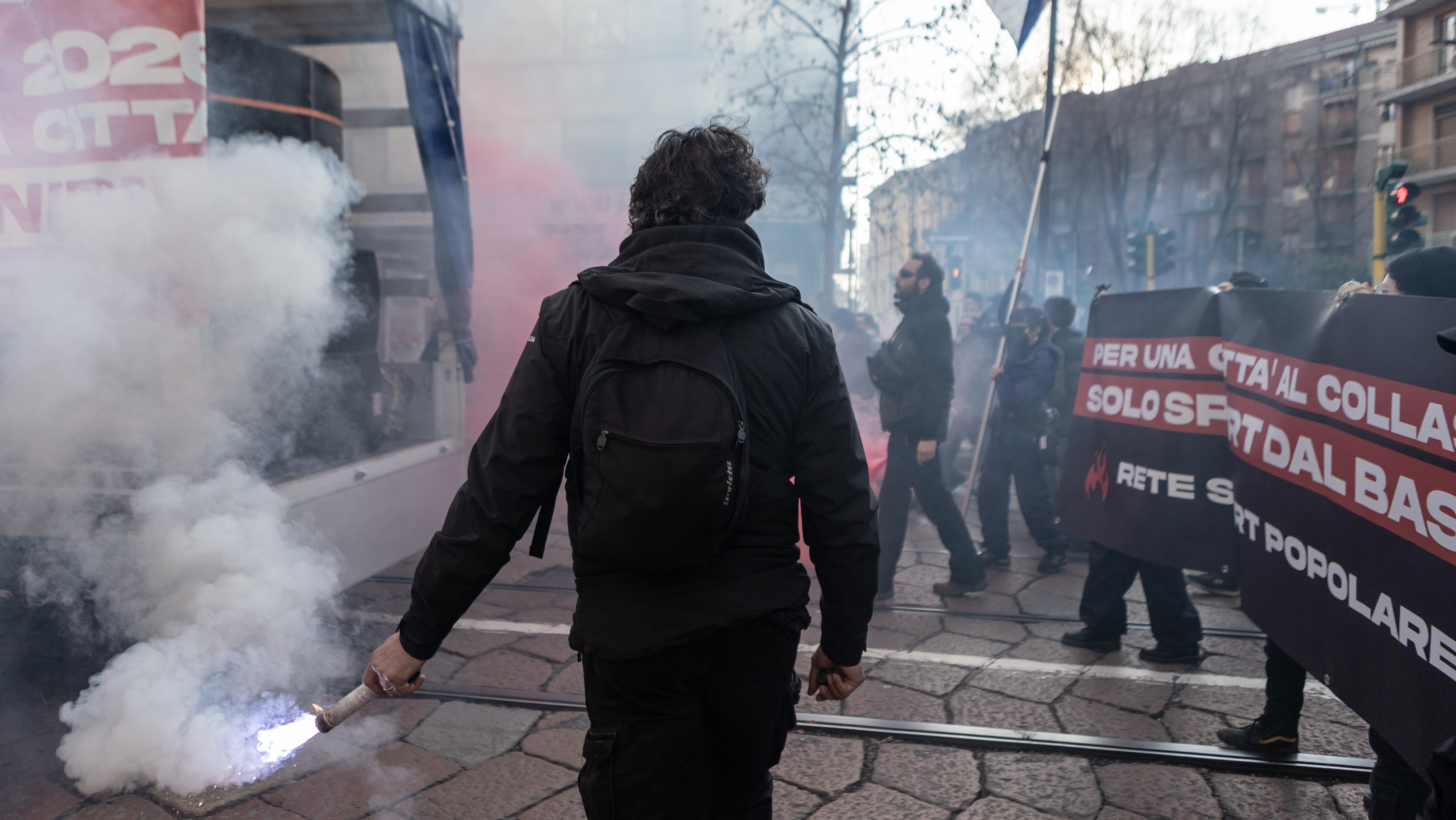 Anti-Olympics protest ends in tear gas outside Milan venue – NBC4 ...