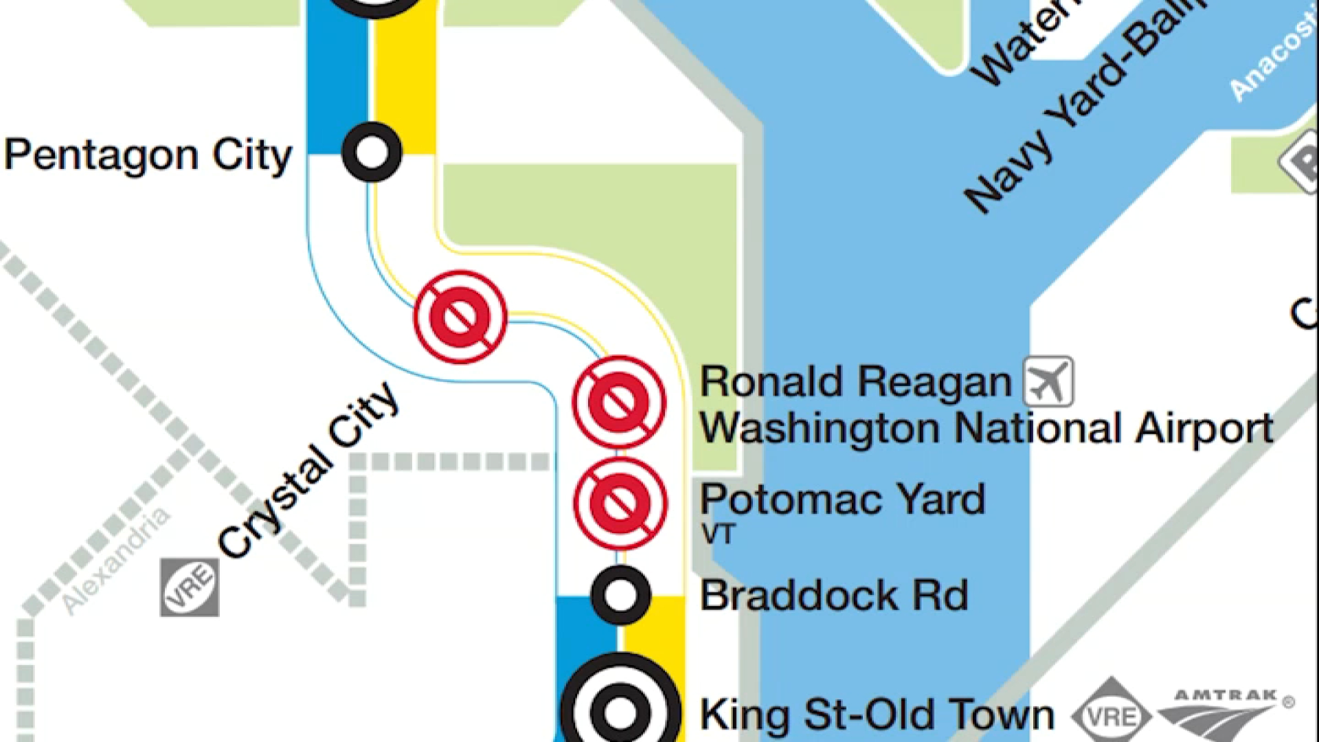 Three Metro stations, including DCA, will be shut down for multiple ...