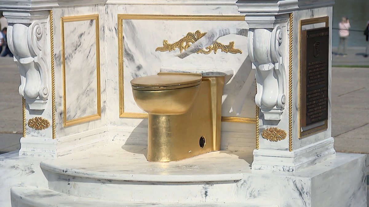 Trump’s golden toilet ‘throne’ appears in Washington, D.C. – NBC4 ...