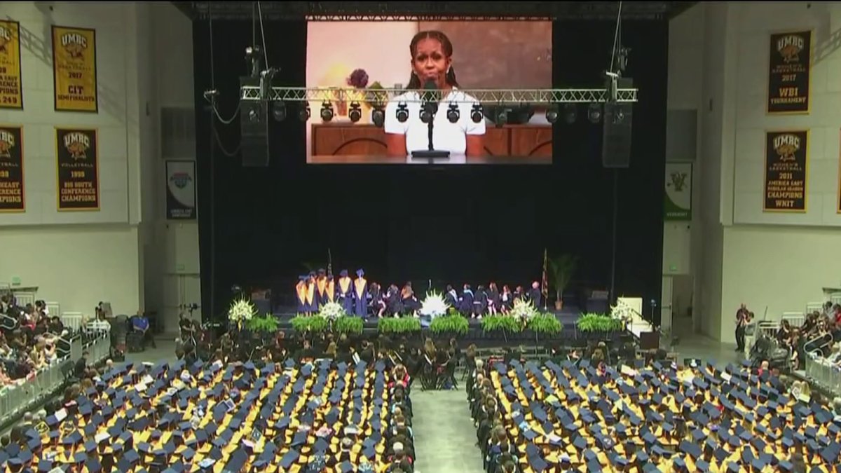 Michelle Obama addresses Maryland high school grads after students ...